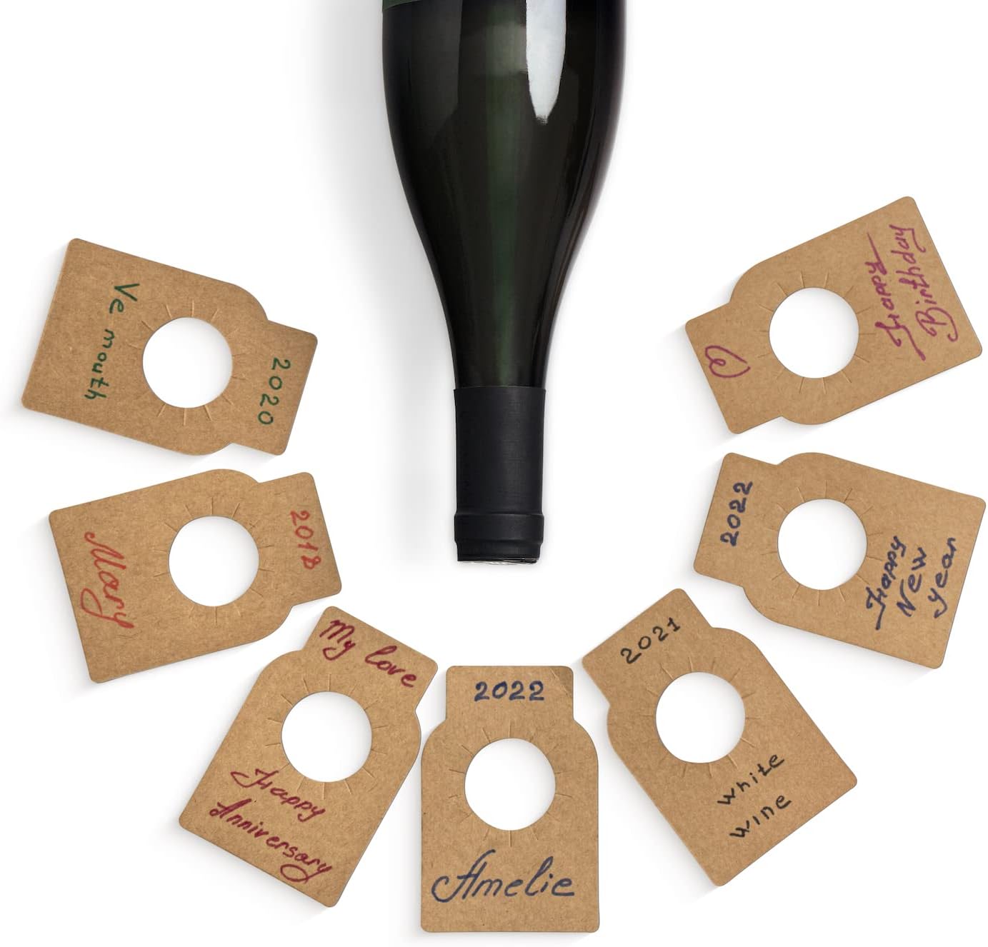 Amazon.com: Wine Bottle Tags Kraft Paper - 200 Count - Wine Cellar ...