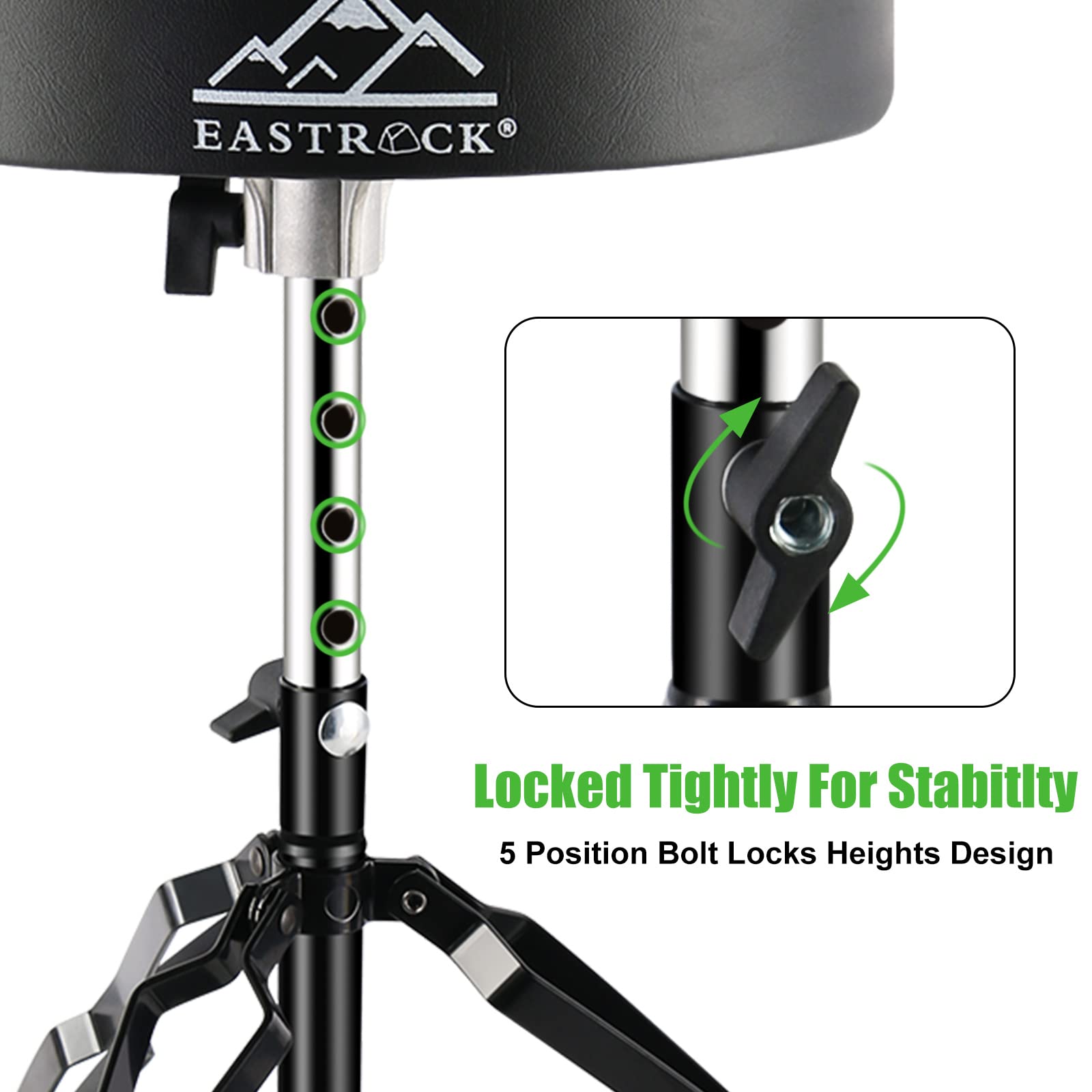 EASTROCK Drum Throne Drum Seat Height Adjustable Padded Drum Stools ...