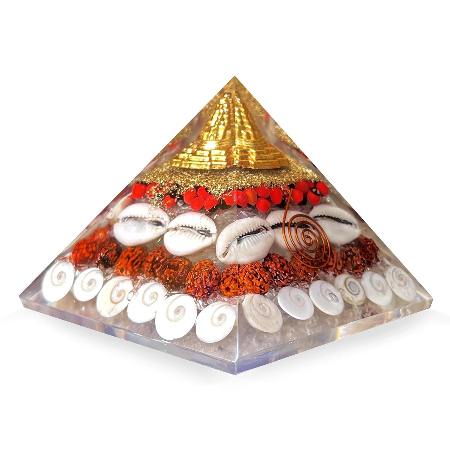 Buy ROMINO Shri Yantra Gomti Chakra Laxmi Pyramid - 90mm Large Maha ...