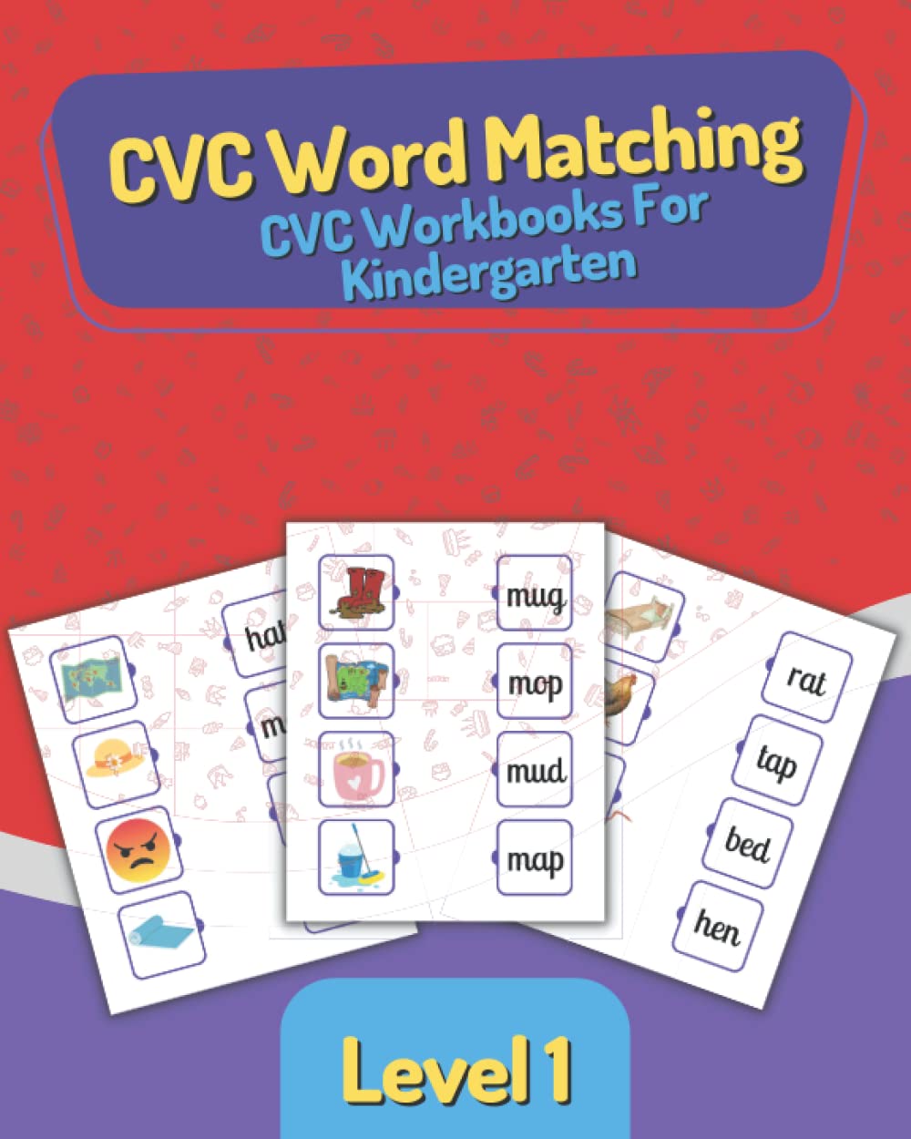 Amazon.com: CVC Word Matching: CVC Workbooks For Kindergarten - Level 1 ...