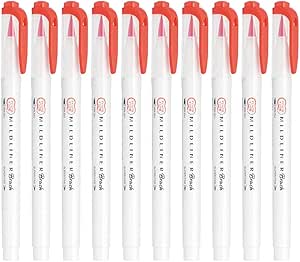Amazon.co.jp: ゼブラ 蛍光ペン マイルドライナーブラッシュ マイルドマリーゴールド 10本 B-WFT8-MMGO : 文房具・オフィス用品
