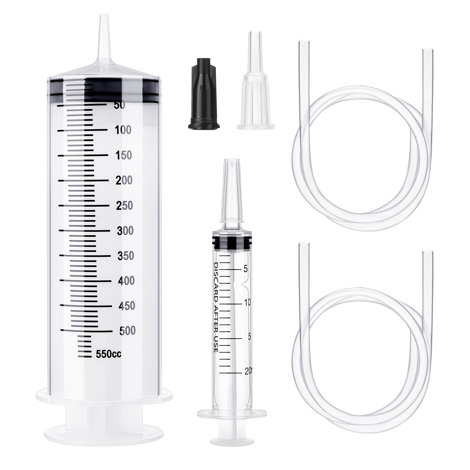 GSrenyu Large Syringe,500ml Large Capacity Plastic Syringe with 2pcs ...