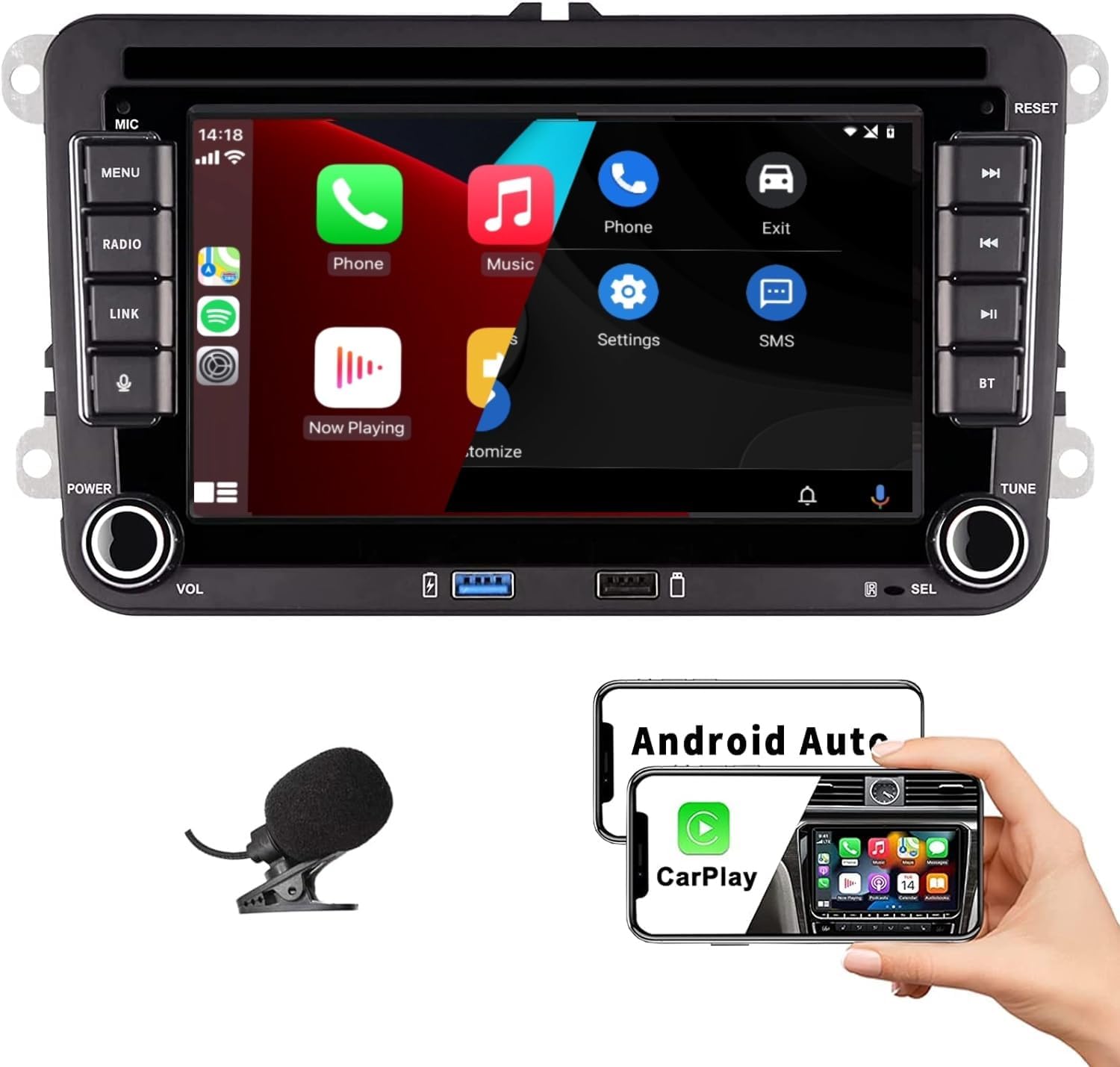 Apple Carplay Autoradio für VW Golf 5 6 Polo T5 Tiguan Skoda Passat ...