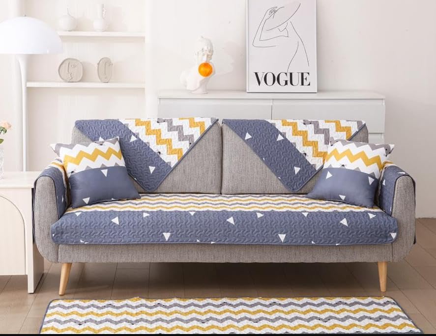 HOMETHREADS European Premium Style Anti Slip 3 Seater Sofa Cover Set ...