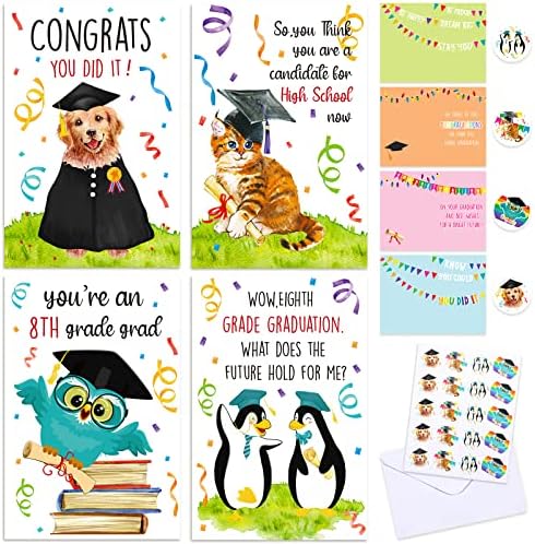Amazon.com : Pasimy 24 Pcs 8th Grade Graduation Cards Congrats Grad ...
