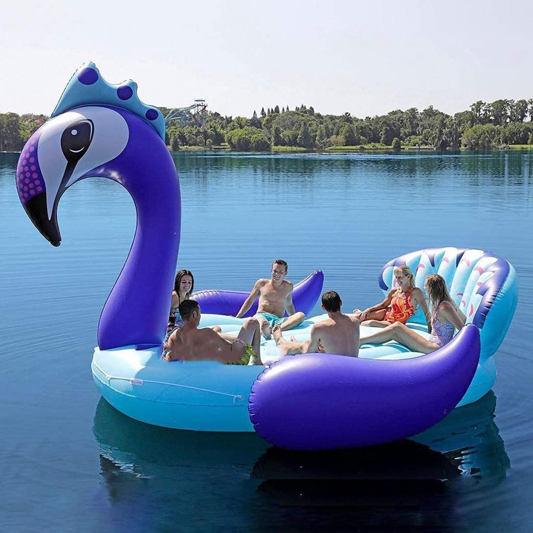 Buy 6 Person Inflatable Giant Peacock Pool Float Rideable Ride on ...