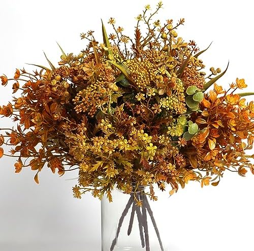 Amazon.com: 6 Bundles Artificial Fall Flowers, Autumn Decorations ...