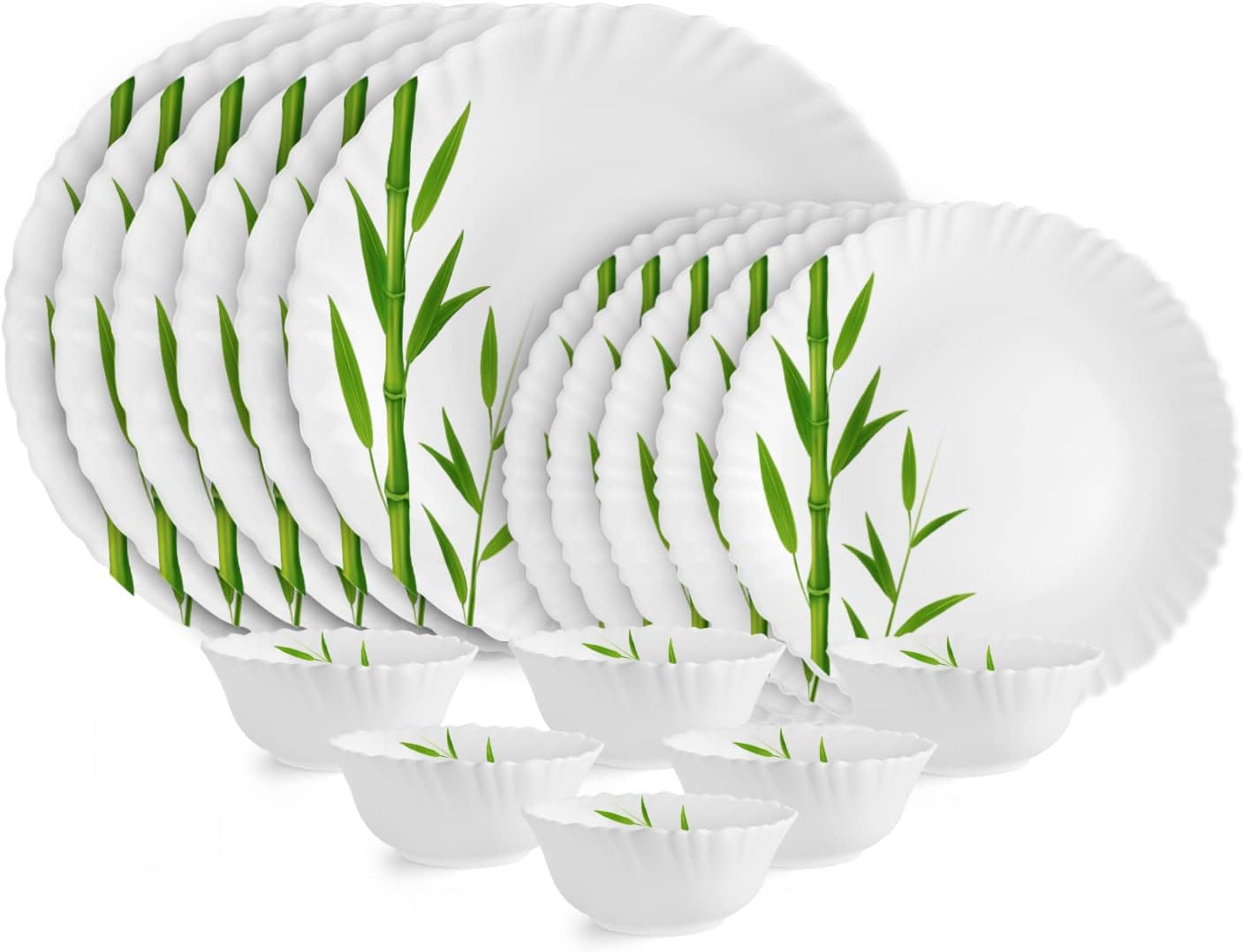 Cello Dazzle Opalware Dinner Set (18 Units, Blue Swirl) : Amazon.in ...