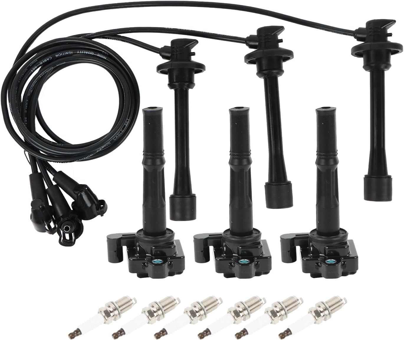 Amazon.com: Autodevil UF156 3PCS Ignition Coil + 6PCS Iridium Spark Plug + 3PCS Wire Set Fits ...