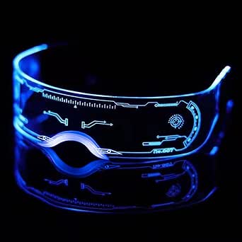 LED Visor Glasses 7 Colors Futuristic Glasses 3 Modes Light Up Glasses ...
