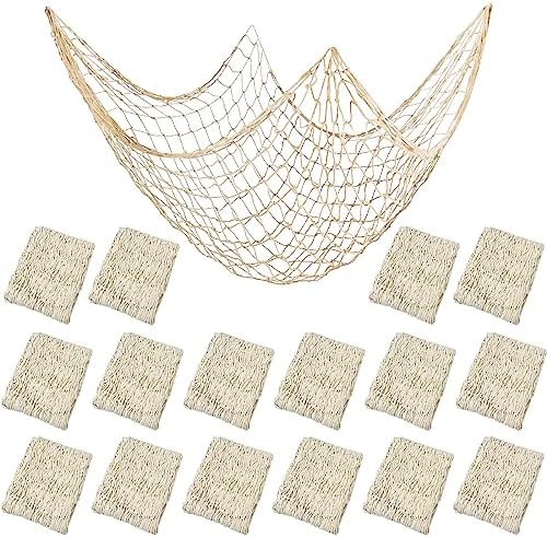 Amazon.com: 16 Pieces Natural Fish Net Decoration 80" x 40", Wall ...
