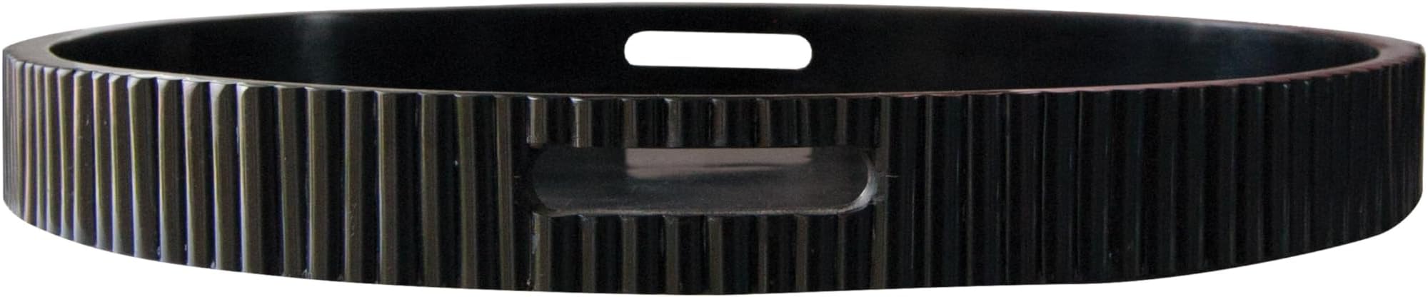 Amazon.com: Creative Co-Op Resin Pleated Tray with Handles, Black ...