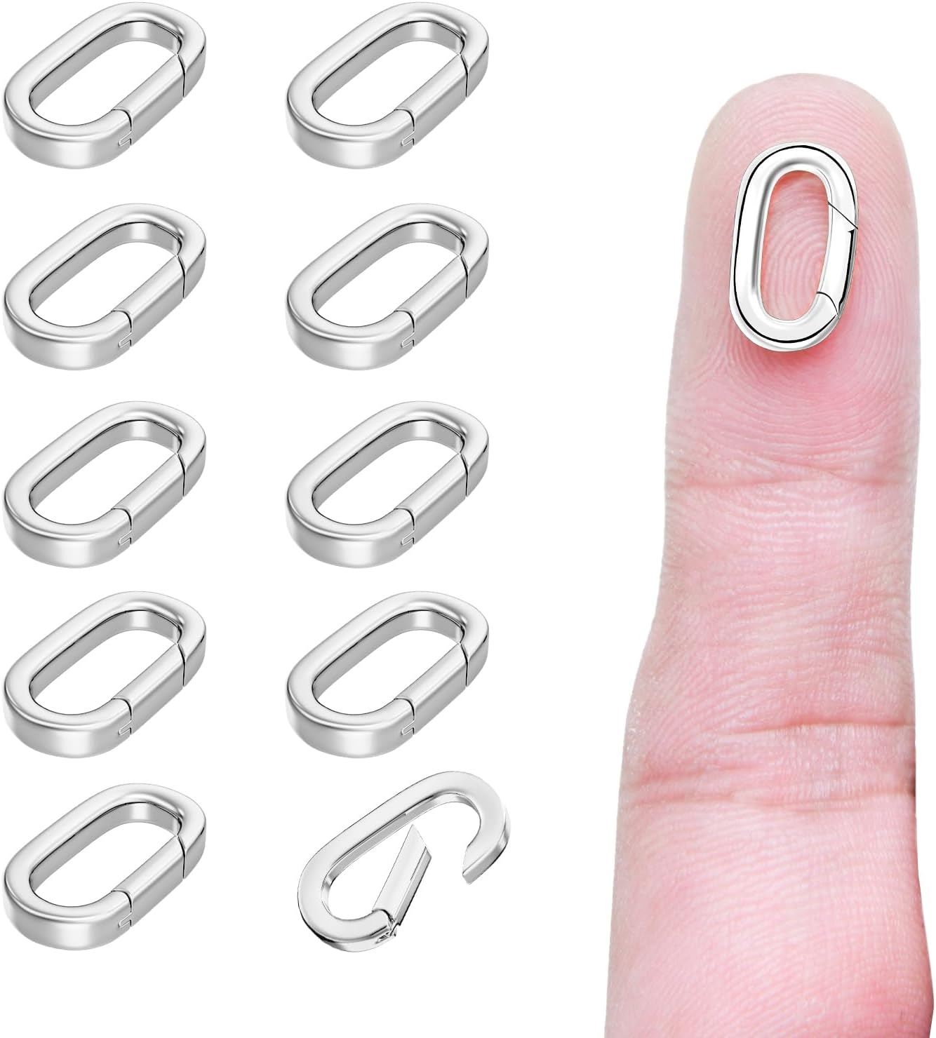 Amazon.com: UNICRAFTABLE 10pcs Stainless Steel Spring Gate Rings Round ...