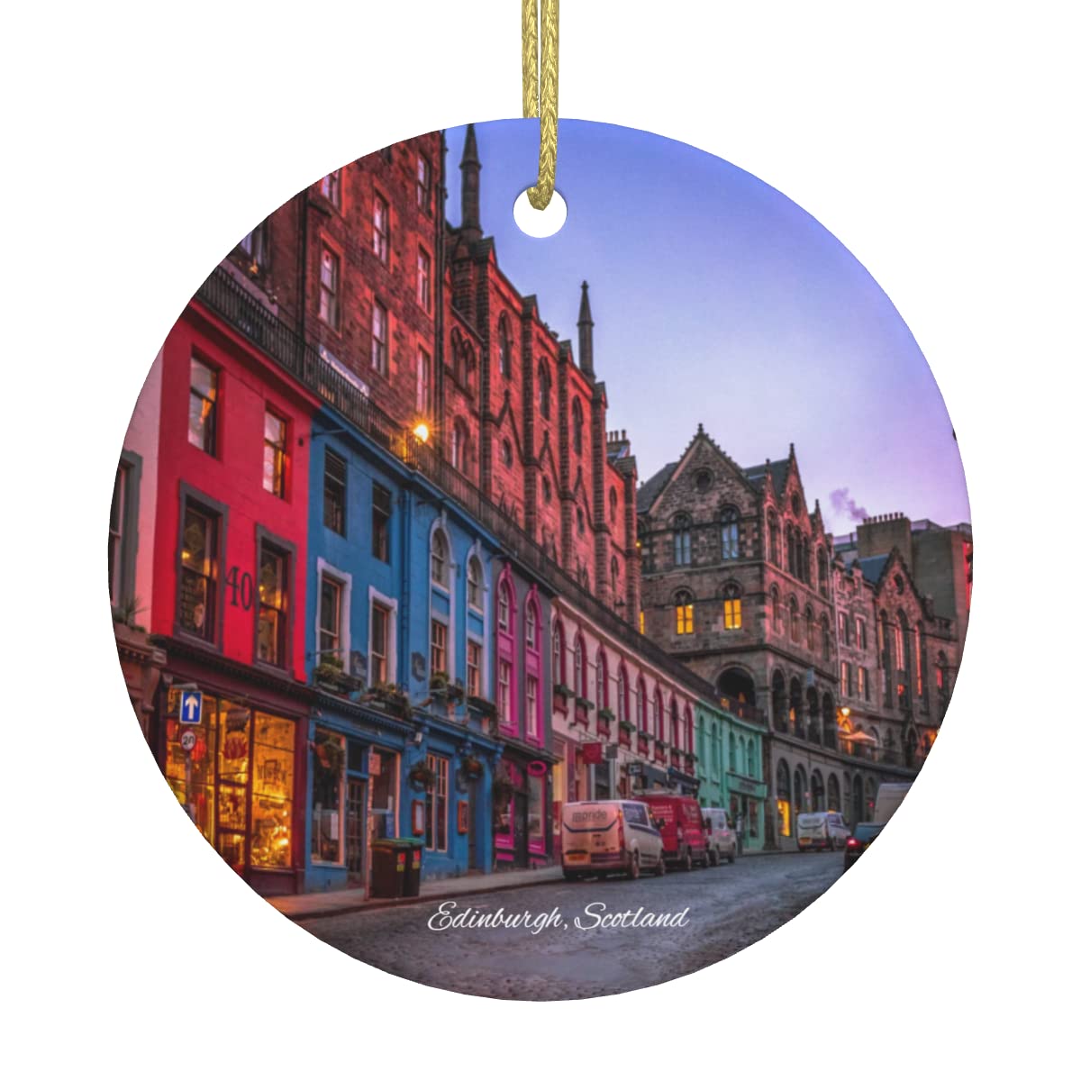 Amazon.com: Edinburgh Scotland Ornament, 3" Ceramic Double Sided ...