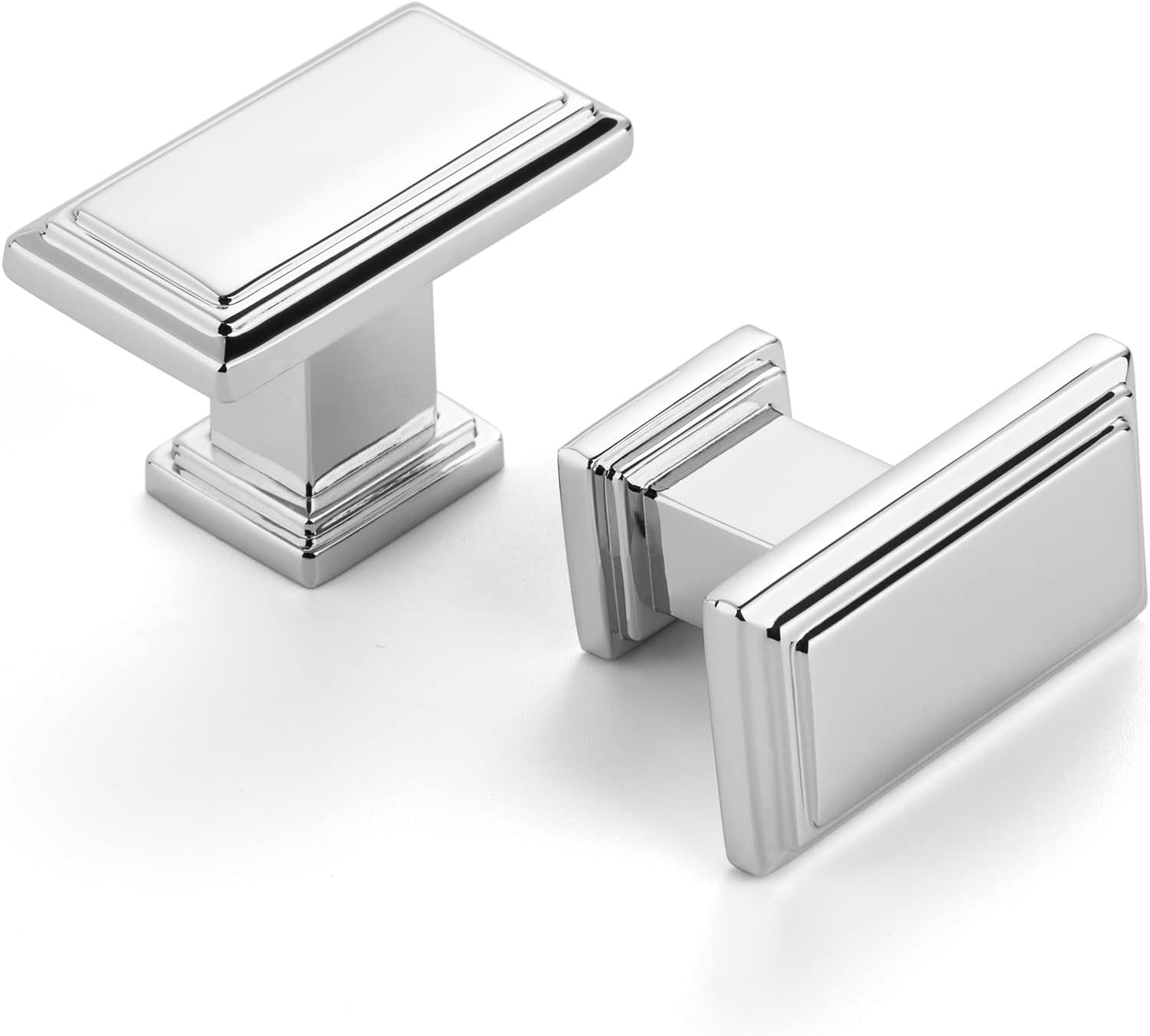 ASKANO 10 Pack 1-1/2 Inch Polished Chrome Cabinet Knobs Chrome Drawer Knobs Rectangular Chrome ...