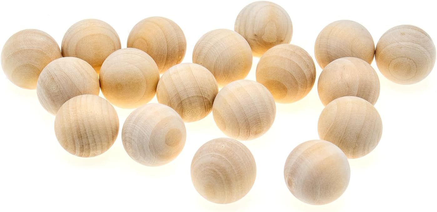 Amazon.com: uxcell 20 Pcs Wooden Round Balls 3/4" (20mm) Mini Round ...
