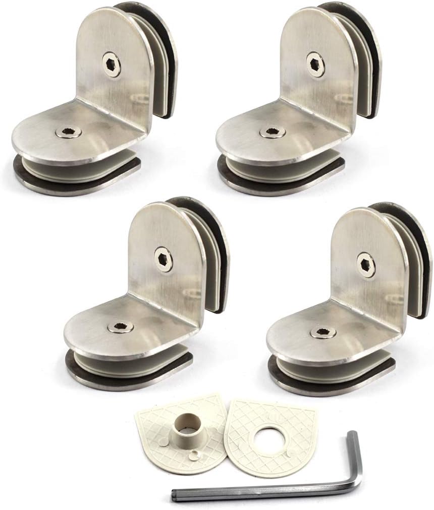 Amazon.com: 90 Degree Glass Clamp Bracket 8-12mm Double Side Stainless ...