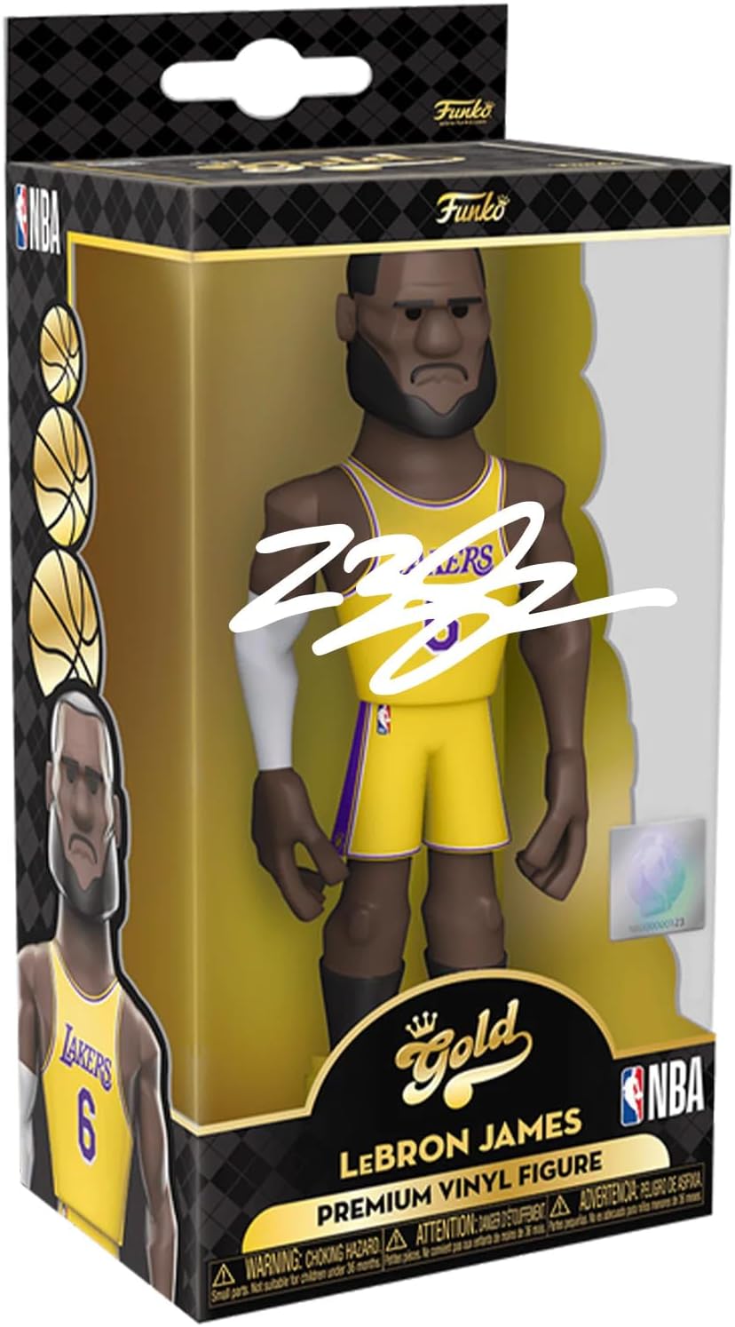 LeBron James Gold 5 Inch Facsimile Signed Reprint Laser Autographed Funko POP! Basketball NBA ...