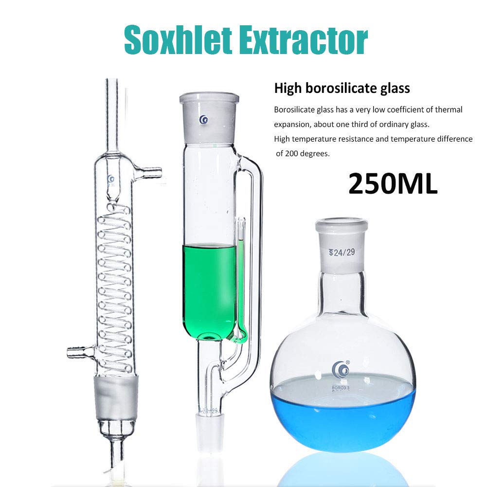 Buy MaxLab 250ml Glass Soxhlet Extractor Soxhlet Extraction Set With 24 ...
