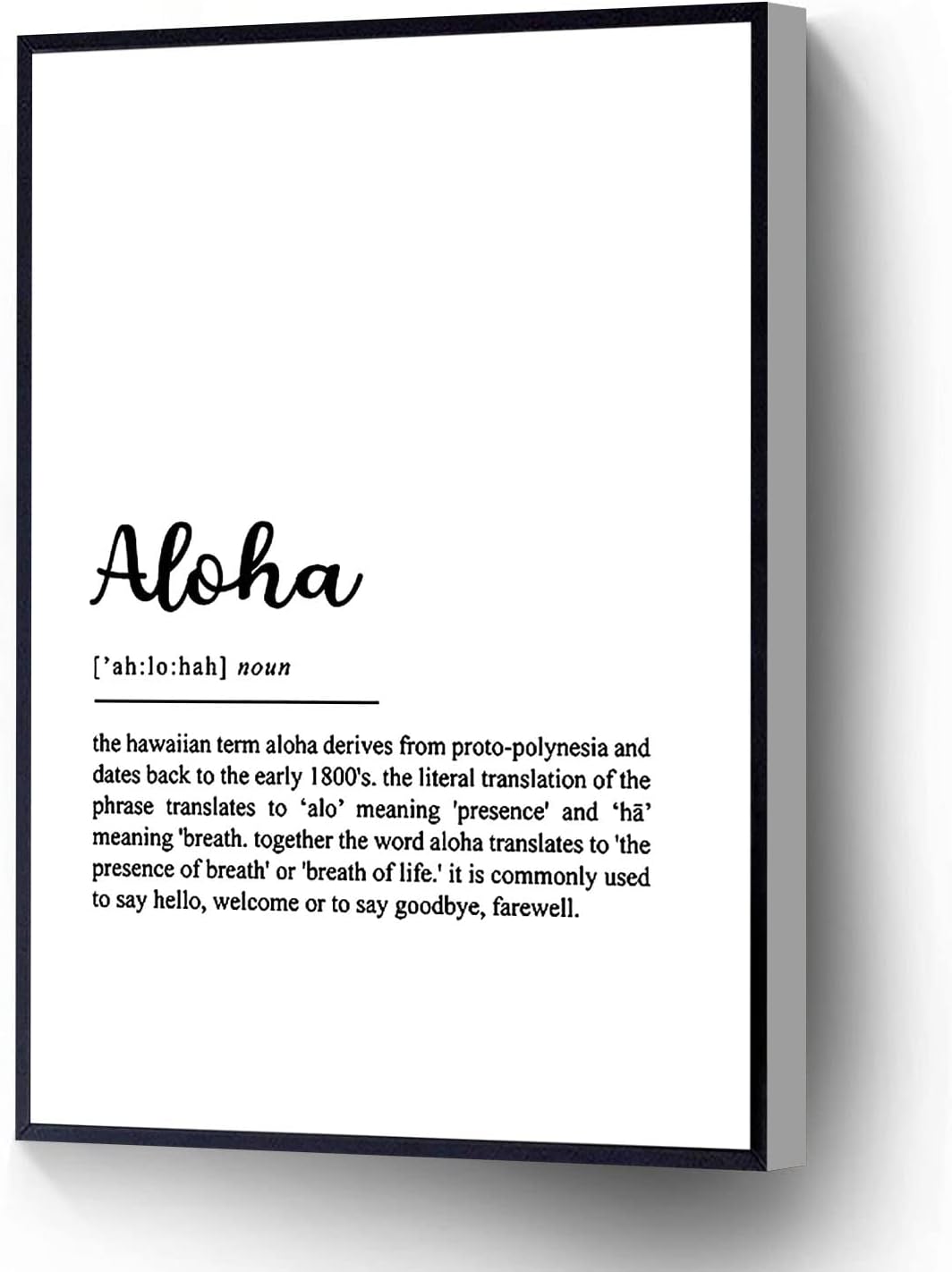 Amazon.com: RCVTVPV Hawaiian Quote Canvas Wall Art Alo-Ha Definition ...