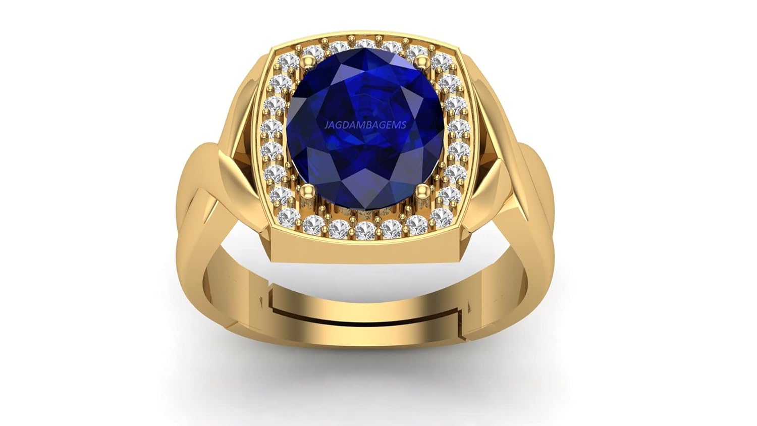 Buy KIRTI SALESGems 11.00 Ratti Certified Original Blue Sapphire Gold ...
