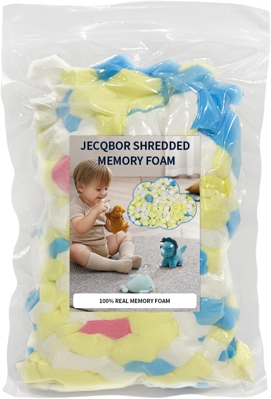 Amazon.com: Jecqbor 300.02g Shredded Memory Foam Filling for Bean Bag ...