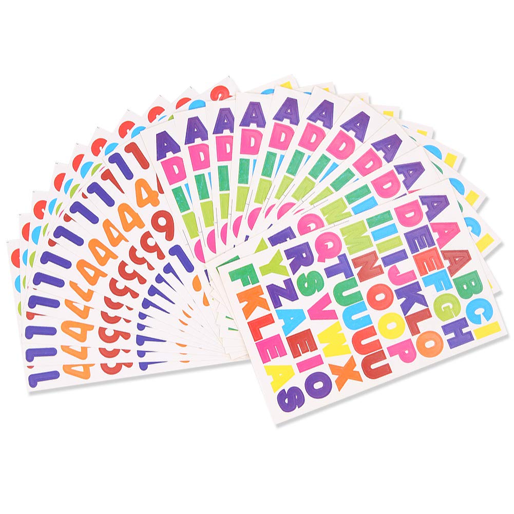 Amazon.com: 80 Sheets A to Z Alphabet Stickers and Number Sticker Set ...