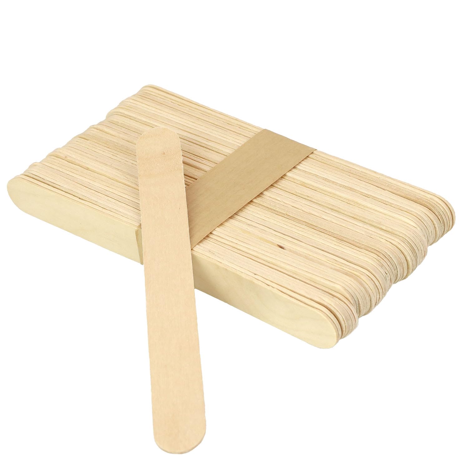 Pack of 50 6 Inch Wooden Craft Sticks - Ice Lolly Sticks, 15cm Large ...