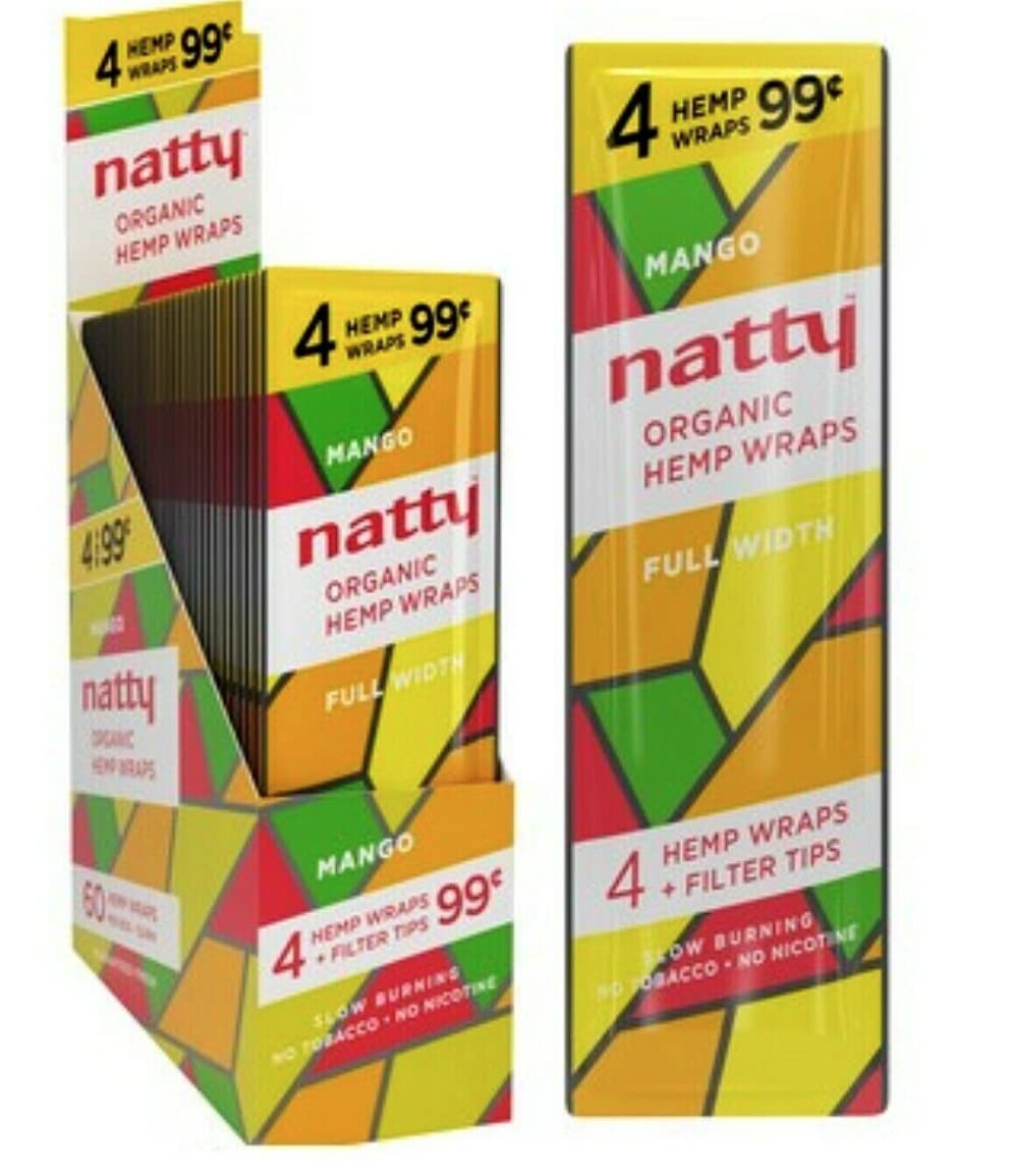 Amazon.com: Natty Full Width Hemp Wraps 15 Packs Per Box 4 Wraps Per ...
