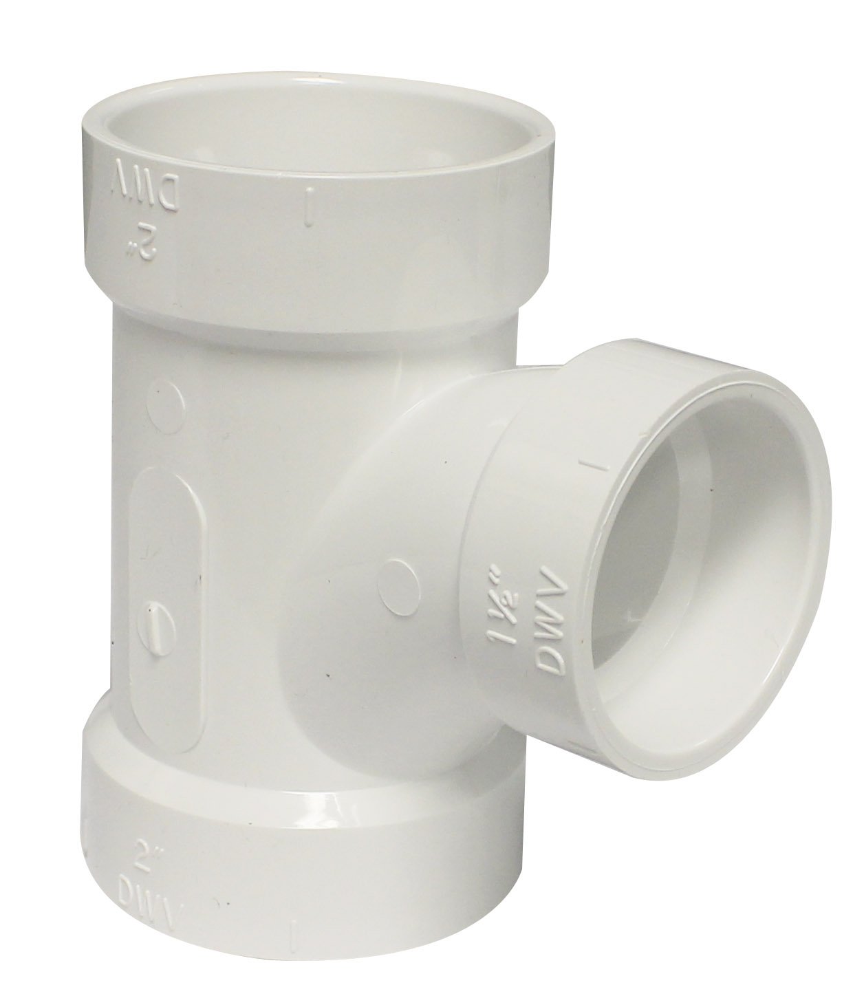Amazon.com: Canplas 192126L PVC DWV Sanitary Tee, 2 x 2 x 1-1/2-Inch ...