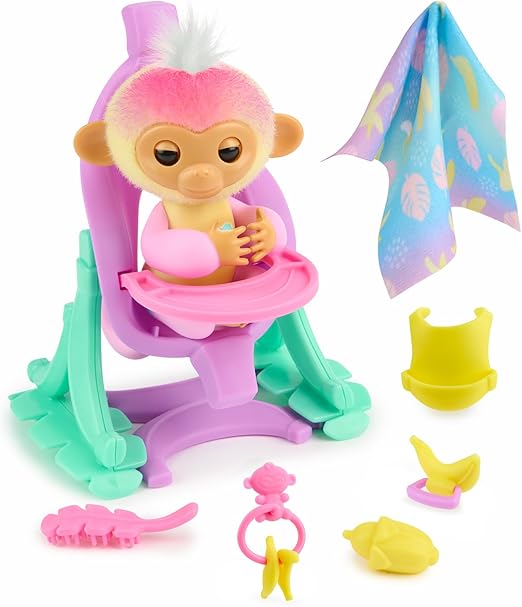 Amazon.com: Fingerlings 2023 Interactive Baby Monkey Nursery Playset ...