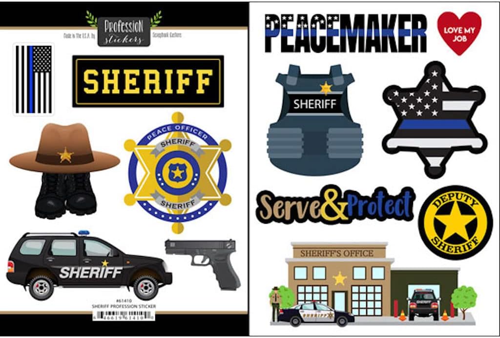 Amazon.com: Scrapbook Customs 61410 Sheriff Profession Stickers : Arts ...