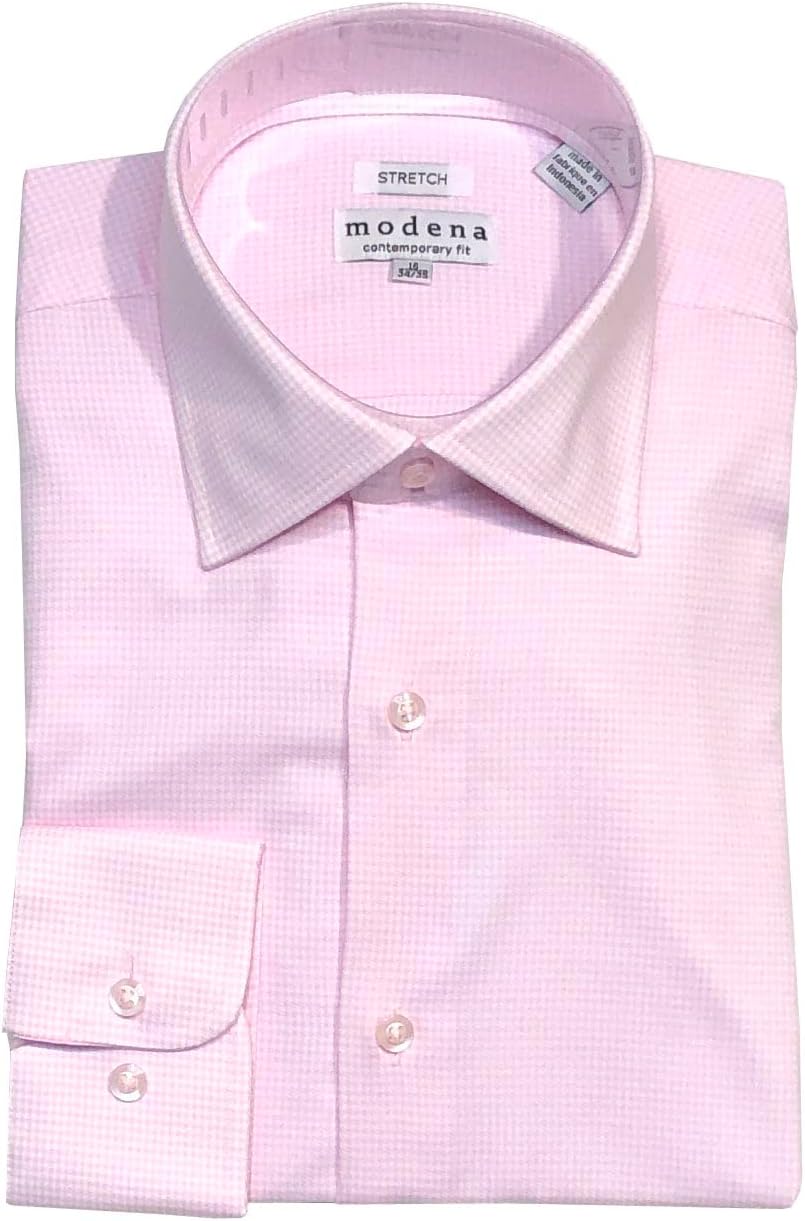 Modena Men's Contemporary Fit Long Sleeve Stretch Dress Shirt at Amazon ...