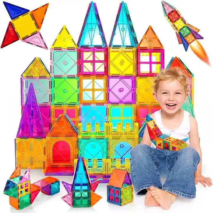ANVIE & ABEER® Set of 30 Pcs Magnetic Building Tiles for Kids ...