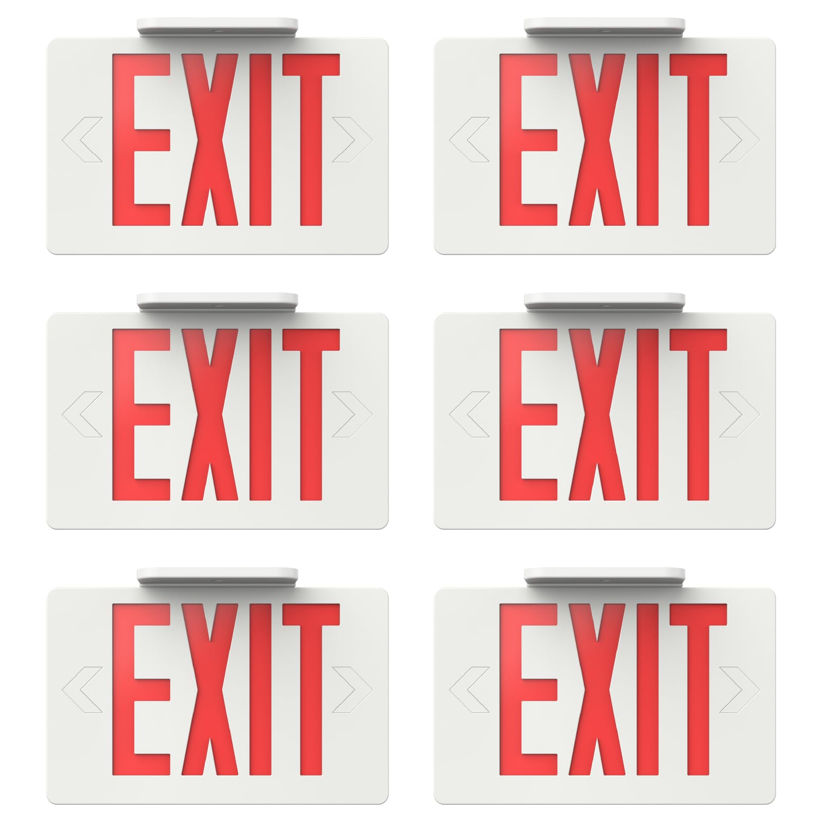 Sunco 6 Pack LED Exit Sign with Emergency Light, Commercial Grade ...