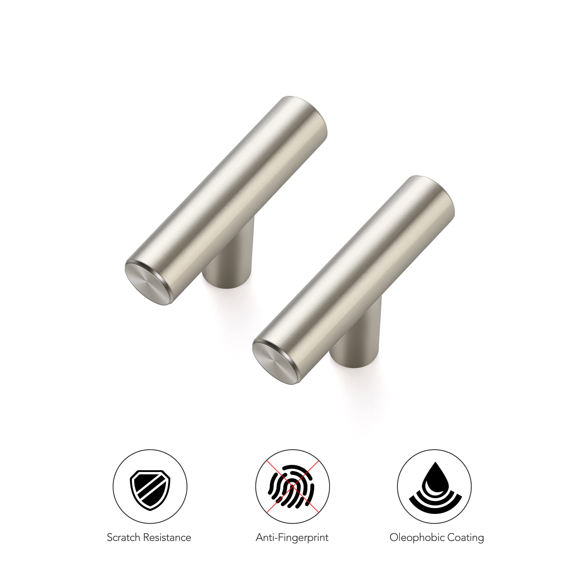 Snapklik.com : 2 Cabinet Handles Stainless Steel Satin Nickel Kitchen ...