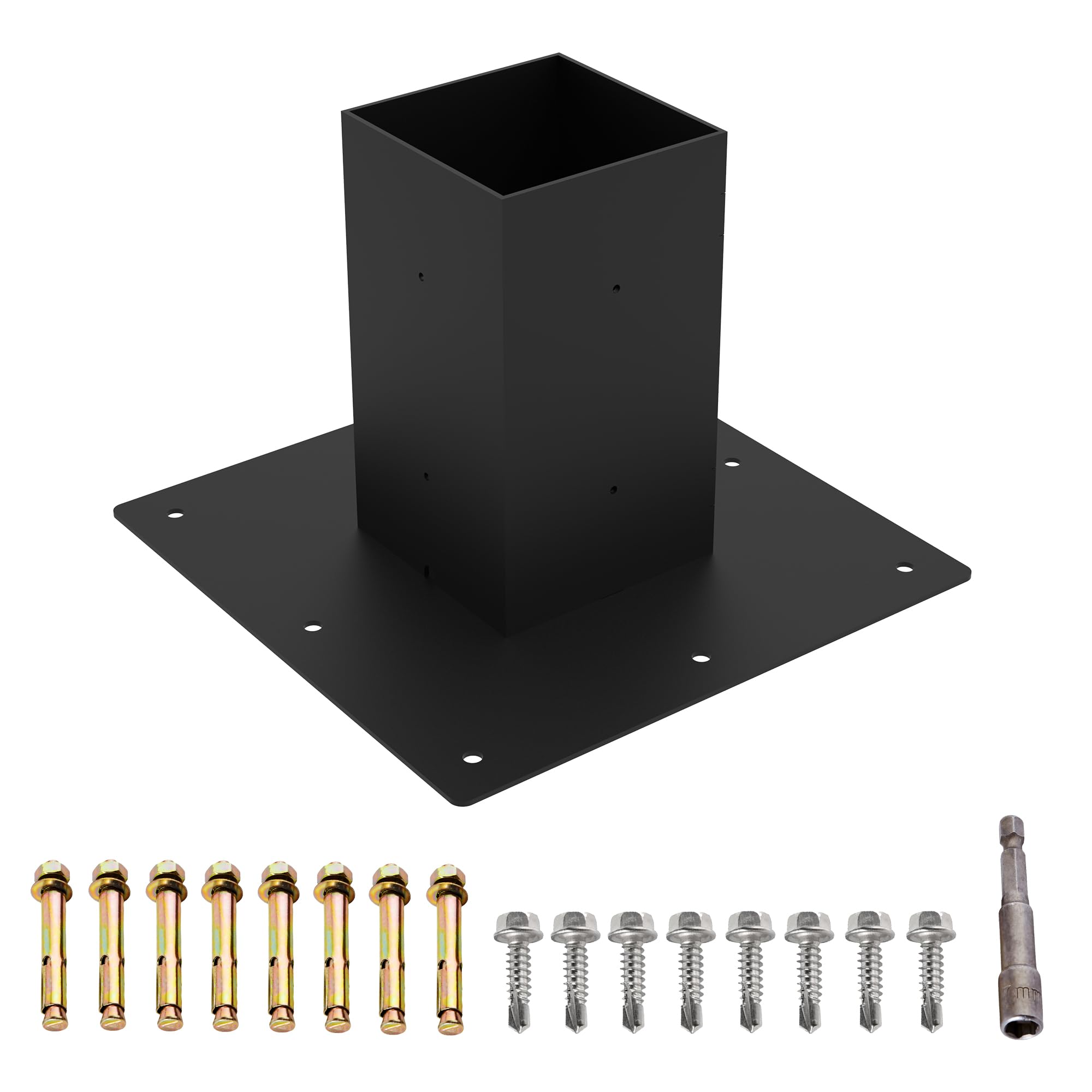 Amazon.com: Mailbox Post Base Plate,Powder Coated Mail Box Surface ...