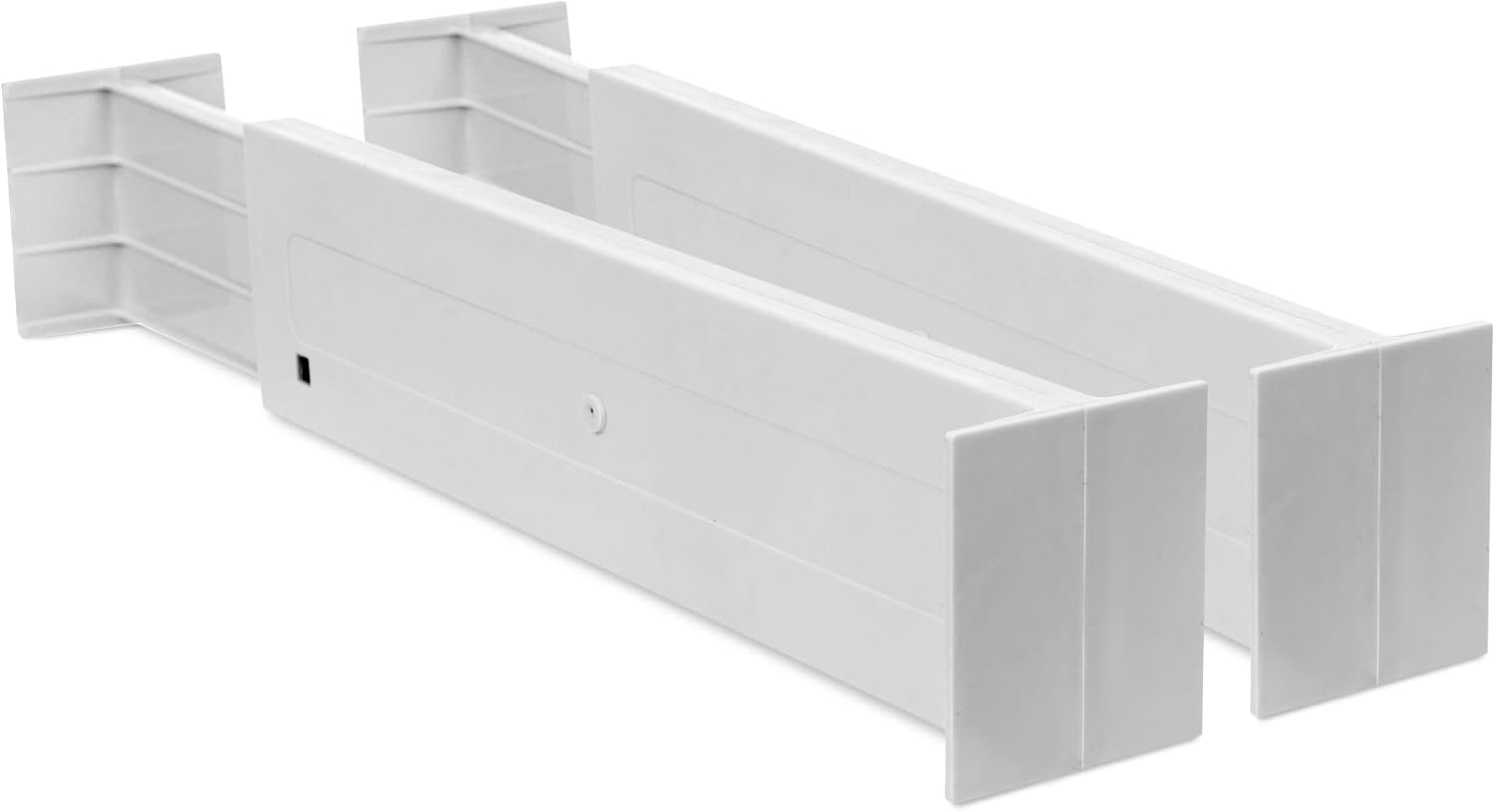 LIVIVO Set of 2 White Spring Loaded Expandable Drawer Dividers for ...