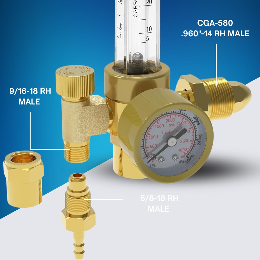 Snapklik.com : Argon Regulator TIG Welder MIG Welding CO2 Flowmeter 10 ...