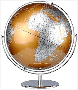 Amazon.com: PAASHE Globes Educational Geography Globe with Chrome Metal ...