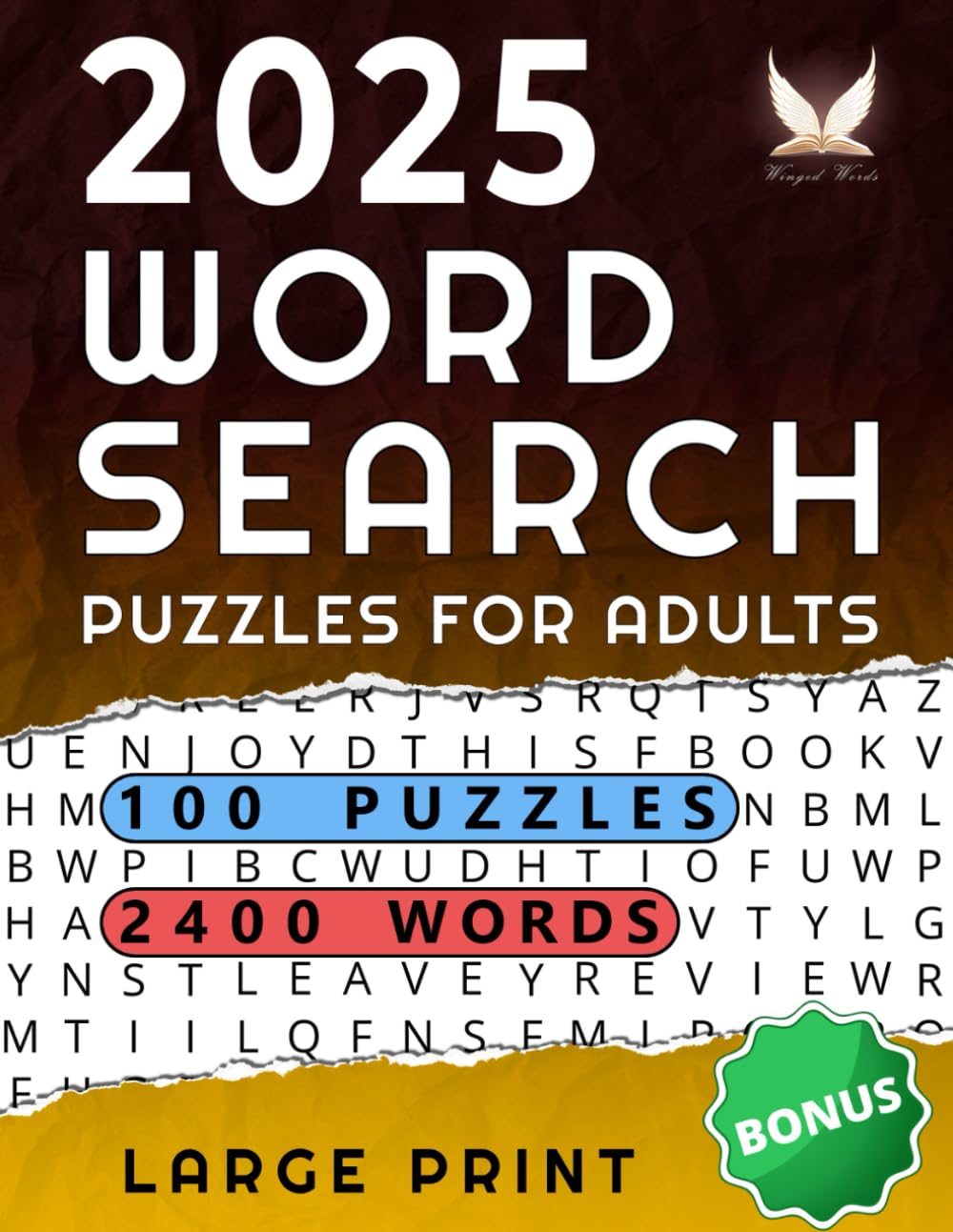 Word Search Puzzle Book for Adults: 100 Large Print Themed Puzzles with ...