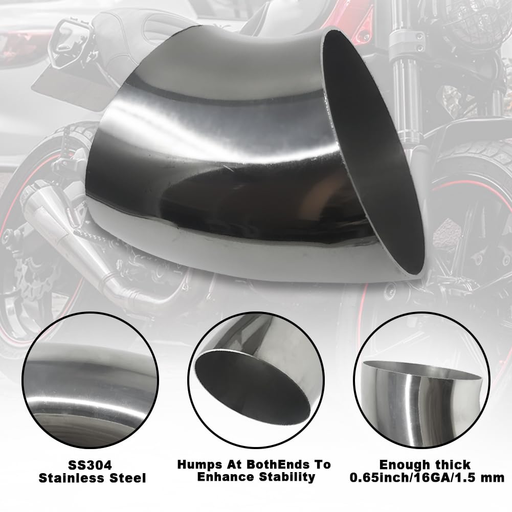 SS304 Exhaust Tubing For Custom Builds Uxcell 3pcs OD 3 Inch 90 Degree ...