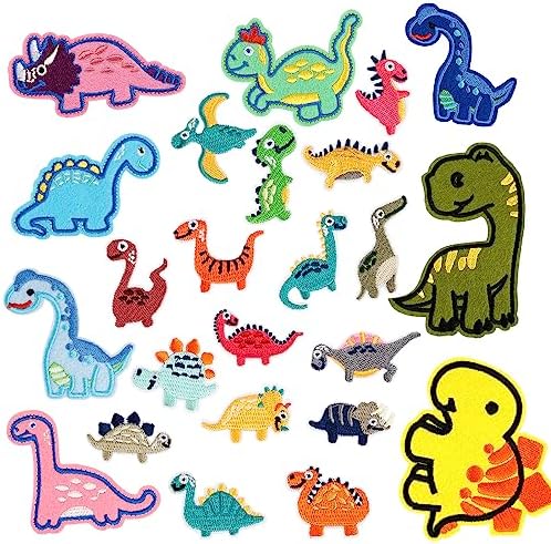 Pagezol 16 Pieces Dinosaur Kids Iron on Patches for Clothing, Cute ...