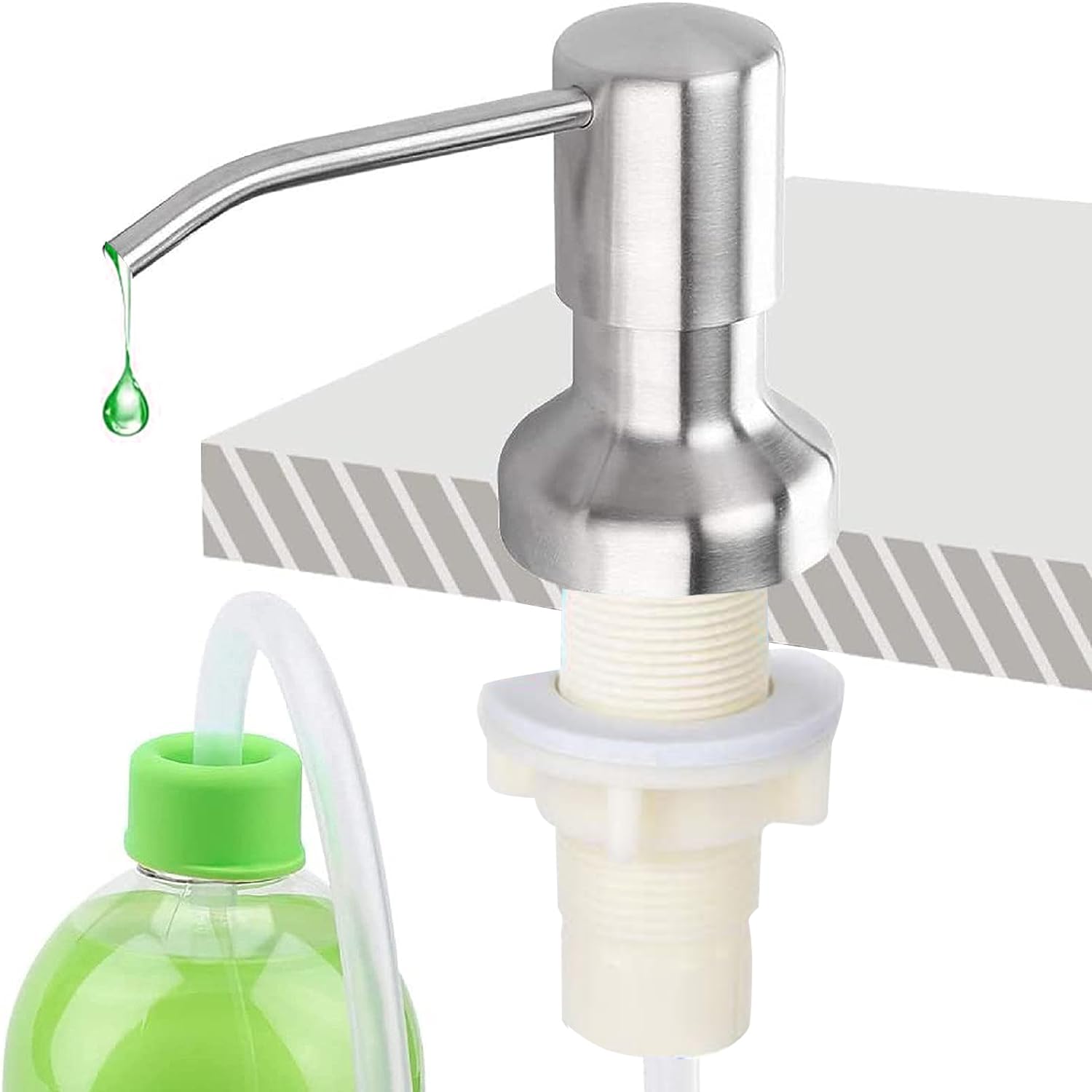 Amazon.com: XINHUAYJ® 304 Stainless Steel Kitchen Sink Soap Dispenser ...