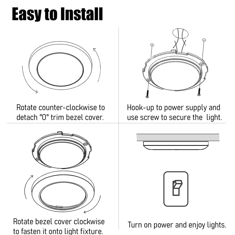 Snapklik.com : Acegoo RV Boat LED Ceiling Light Surface Mount 12V 3 ...