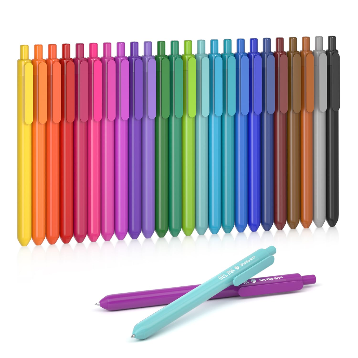Amazon.com: Shuttle Art Colored Retractable Gel Pens, 24 Bright Ink ...