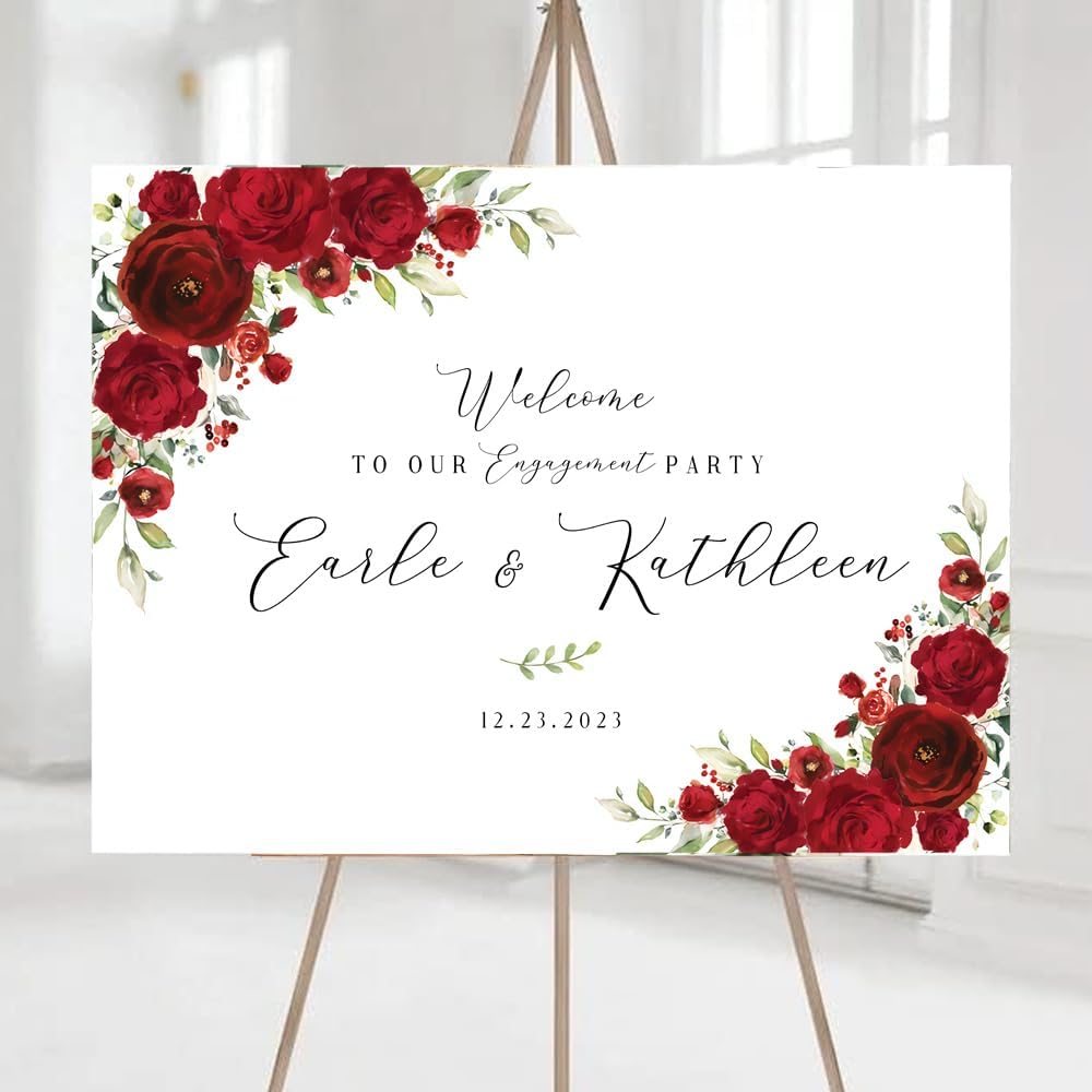 Amazon.com : Personalized Engagement Welcome Sign, Engagement Party ...