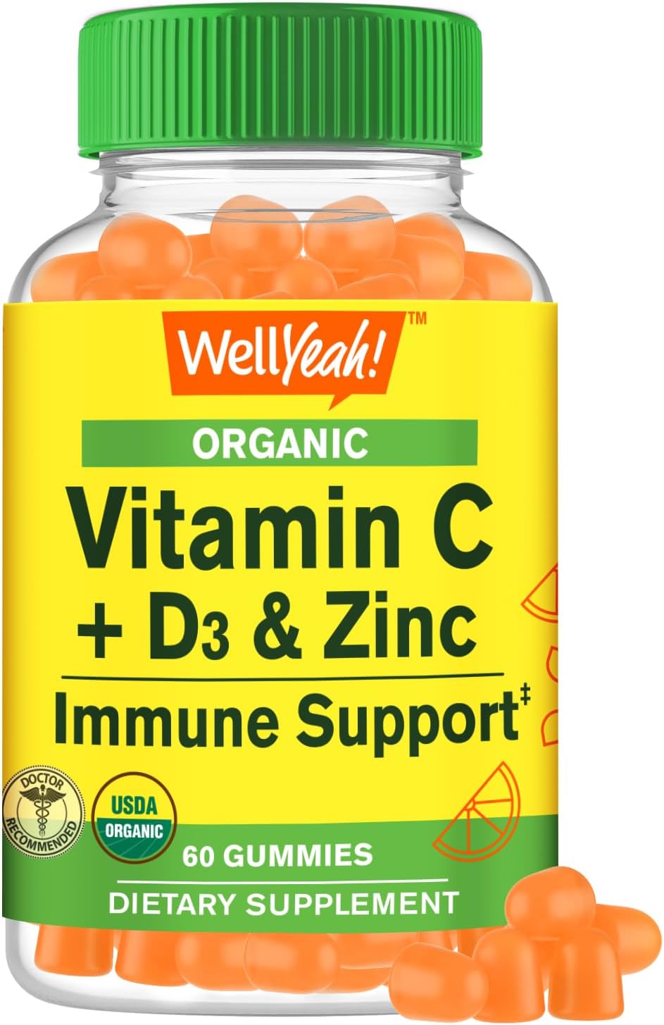 Amazon.com: Sugar Free Vitamin C + D3 + Zinc Gummies for Adults 50 +, 9 in 1 Immune Defense ...