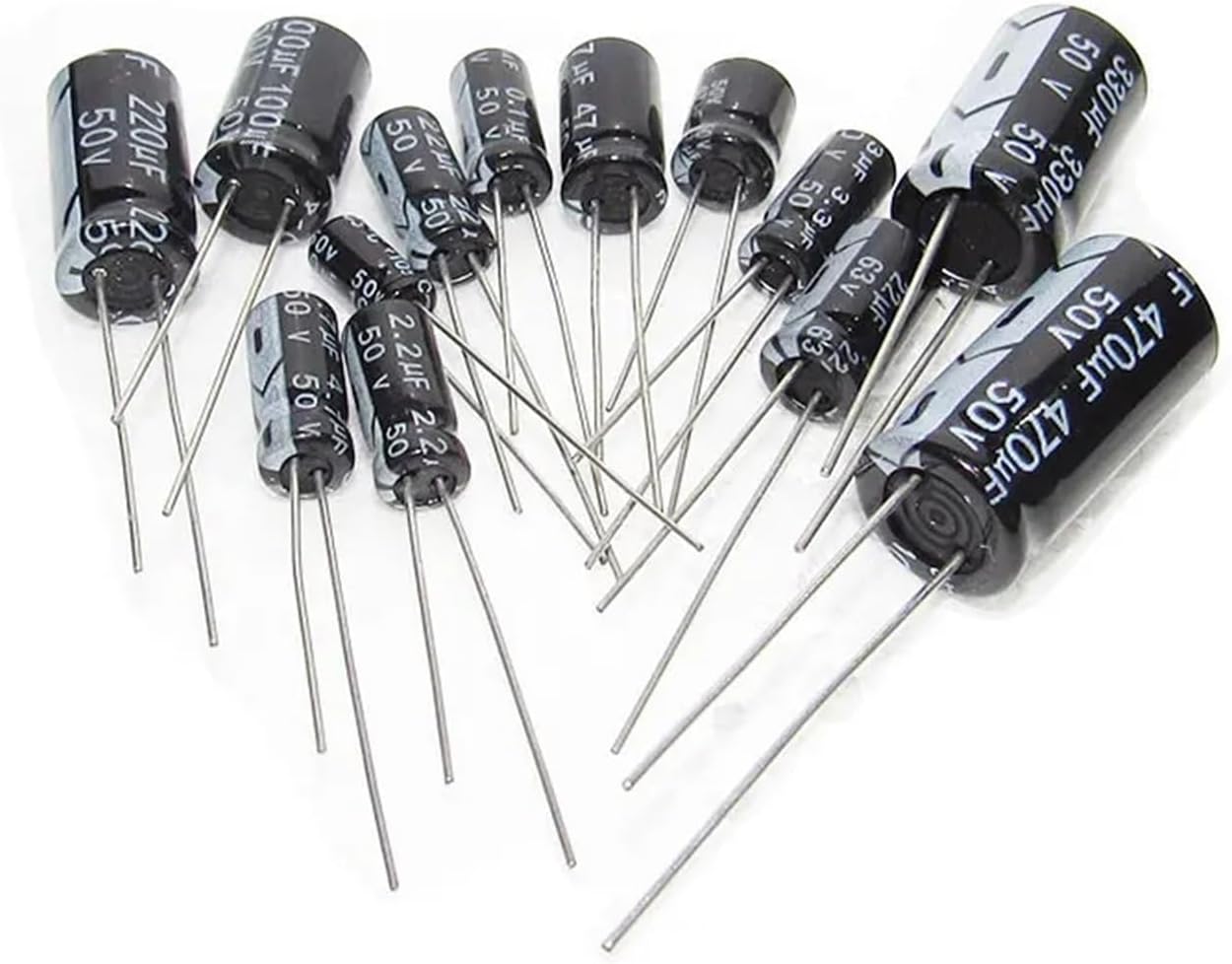 Amazon.com: LABDIP Aluminum Electrolytic Capacitor 16V 22UF 33UF 47UF 100UF 220UF 330UF 470UF ...