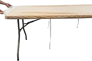 Amazon.com: LIBERECOO Clear Rectangular Fitted Vinyl Tablecloth - Heavy ...